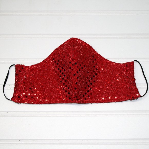 Hand Crafted | Accessories | Handmade Cloth Red Confetti Face Mask ...